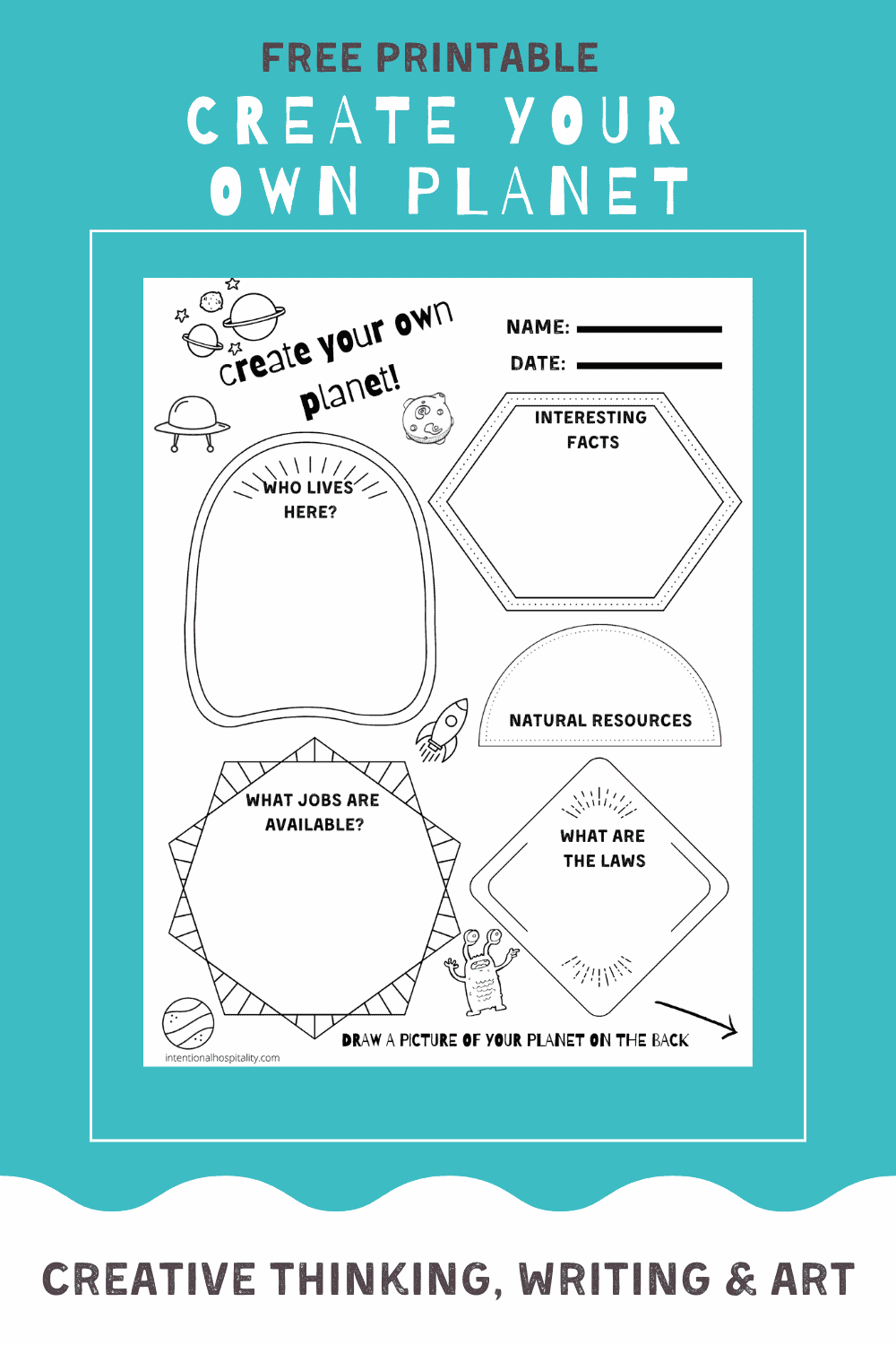 Create Your Own Planet Worksheet Intentional Hospitality Create Your Own Planet Worksheet Intentional Hospitality