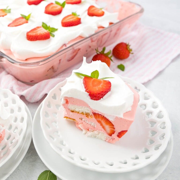 Easy No-Bake Strawberry Angel Food Cake - Intentional Hospitality