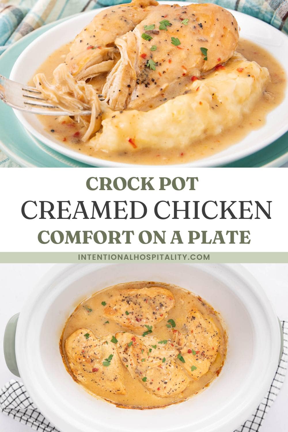 Creamed Chicken in Crock Pot, Stress-Free Comfort Food - Intentional ...