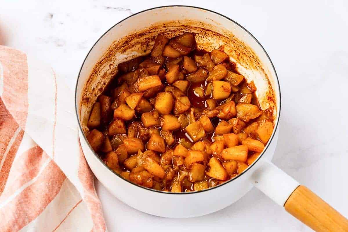 Warm Apple Compote Topping with Cinnamon & Spice - Intentional Hospitality