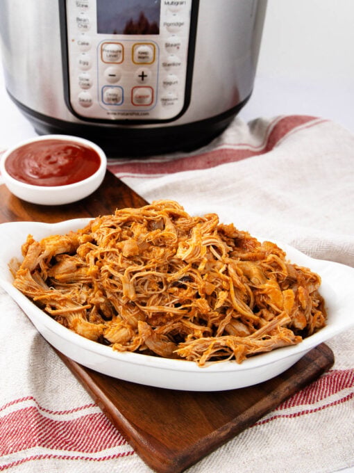 Instant Pot Pulled BBQ Chicken That’s Tender and Saucy