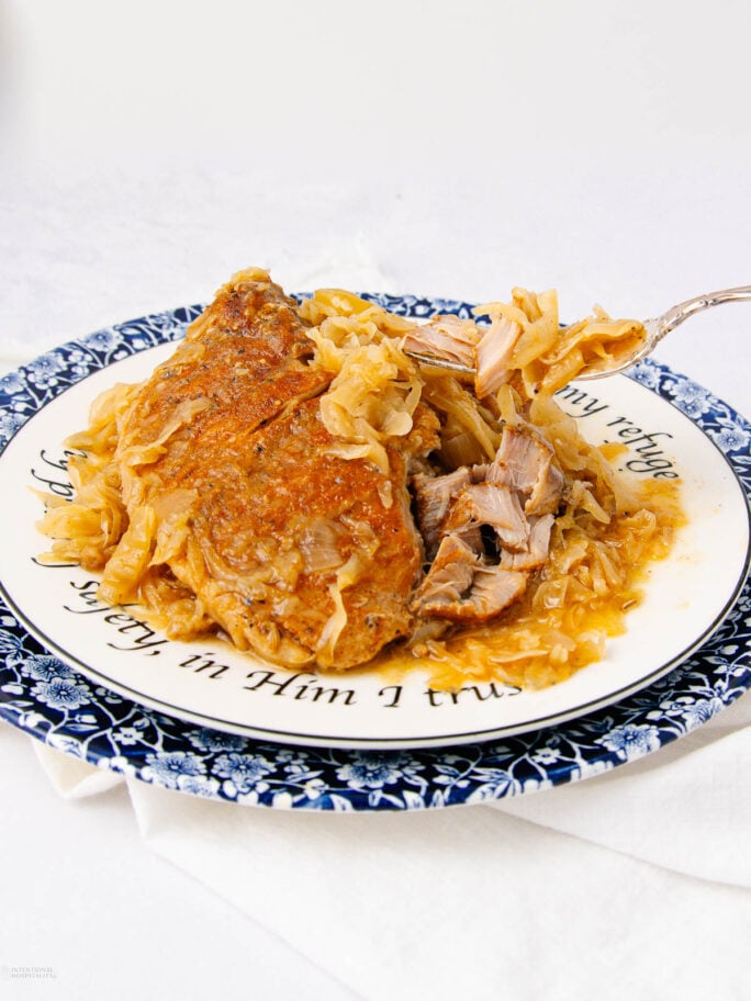 Crock Pot Pork Chops and Sauerkraut With Gravy