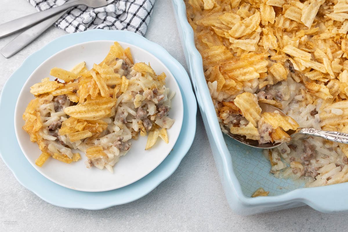 Hamburger and Hash Brown Casserole Without Canned Soup - Intentional ...